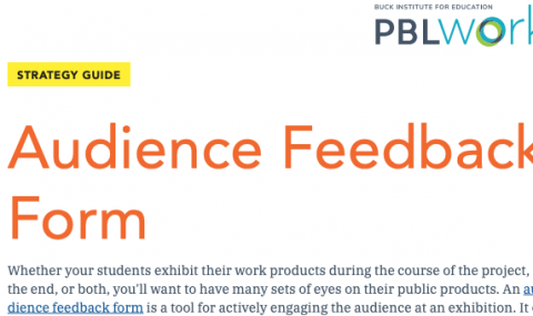 Audience Feedback Form | MyPBLWorks