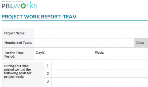 Project Work Report: Team | MyPBLWorks